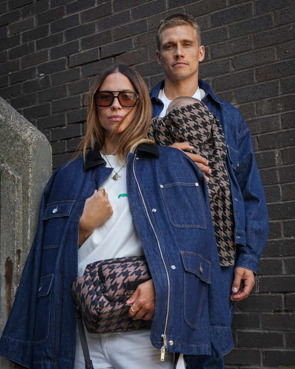 T+M 100% Organic Muslin Square Houndstooth Print - Tiba + Marl